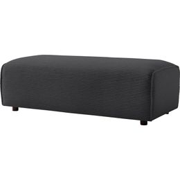 Hocker, B:130cm H:44cm T:62cm, schwarz, LeGer Home by Lena Gercke, 100% Polyester, Wohnzimmer, Hocker, "PIARA, Cord, Polsterhocker mit Kedernaht",