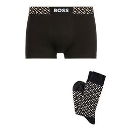BOSS Herren Trunk "Trunk&Sock Gift", Gr. S, schwarz, Jersey, Obermaterial: 95% Baumwolle, 5% Elasthan, Unterhosen