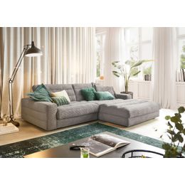 Ecksofa 3C CANDY, B:296cm H:83cm T:205cm, grau, 88% Polyester, 12% Polyacryl, Wohnzimmer, Sofas, "Stripes Mega-Sofa, bequem und komfortabel, L-Form",