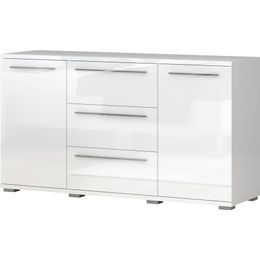 Sideboard Places of Style, B:153cm H:85cm T:45cm, wei&szlig;, Spanplatte, Wohnzimmer, Sideboards, "Piano, Kombikommode, 2-t&uuml;rig mit 3 Schubladen,