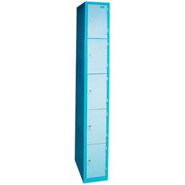 G&uuml;de G&Uuml;DE Spind, blau, B/H/T: 26cm x 192cm x 50cm, T&uuml;ren: 5 Stk., blau, Schr&auml;nke, B/T/H: 26x50x192 cm, abschlie&szlig;bar