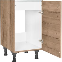Sp&uuml;lenschrank Nobilia, B:45cm H:87cm T:58,3cm, braun, K&uuml;che, Schr&auml;nke, ""Structura", Ausrichtung w&auml;hlbar, vormontiert, in den Breiten", 45 und 60 cm,