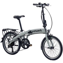 Tretwerk E-Bike "Akimbo", 32cm, 20 Zoll (50,80cm), grau, Elektrofahrräder, Pedelec, Elektrofahrrad für Damen u. Herren