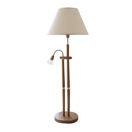 LED Stehlampe, Ø 55cm H: 155cm, 1 Stk., braun, Wohnzimmer, Leuchten, mit Leseleuchte