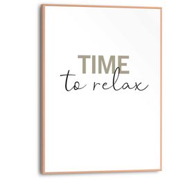 Poster Reinders, B:30cm H:40cm T:1,6cm, wei&szlig;, MDF, Bilder, "Time to relax"