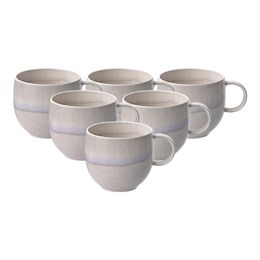 Becher "Henkelbecher Perlemor Sand 290 ml 6er Set beige", 6 tlg., beige, LIKE. BY VILLEROY & BOCH, Trinkgef&auml;&szlig;e