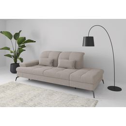 Sit & More Recamiere SIT & MORE, B:231cm H:90cm T:122cm, grau, 100% Polyester, Sofas, "Amica, inkl. Sitztiefenverstellung und Armteilverstellung", wahlweise mit