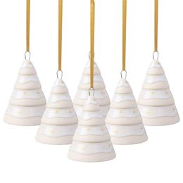 Weihnachtsfigur, beige, LIKE. BY VILLEROY & BOCH, Dekofiguren, "Ornamente Tannenbaum Winter Glow 6er Set beige"