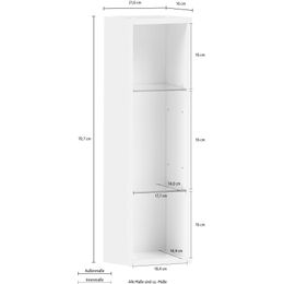 Wandregal Schildmeyer, B:21,6cm H:70,7cm T:16cm, wei&szlig;, FSC-zertifizierter Holzwerkstoff, Badezimmer, Regale, "Basic"