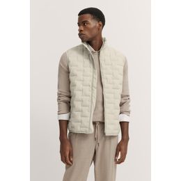 Bugatti Herren Steppweste, beige, Gr. XXXL, unifarben, 100% Polyester, Westen, mit Stehkragen