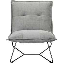 Sessel, B:69cm H:76cm T:86cm, grau, ED EXCITING DESIGN, 92% Polyester, 8% Polyamid, Wohnzimmer, Sessel, "Vico", mit Design-Gestell aus schwarzem
