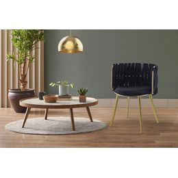 Esszimmerstuhl Kayoom, B:57cm H:80cm T:53cm, schwarz, Polyester, Stühle, "Stuhl Milla 125 2er-Set,tolles Design der Rückenlehne,runde Sitzfläche",