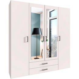 Dreht&uuml;renschrank wimex, B:160cm H:185cm T:54cm, schwarz, Holzwerkstoff, Schr&auml;nke, "Mugano", wahlweise mit oder ohne Spiegel, mit Schubladen
