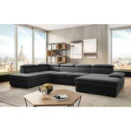 Sit & More Wohnlandschaft SIT & MORE, B:349cm H:73cm T:226cm, grau, 98% Polyester, 2% Polyamid, Sofas, "Alcudia U-Form", wahlweise mit Bettfunktion