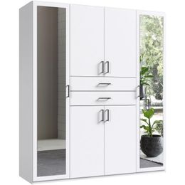 Kleiderschrank wimex, B:180cm H:207cm T:58cm, schwarz, Kinderzimmer, Schränke, "Diver Drehtürenschrank mit Spiegel, 180, 225 o. 270cm breit",