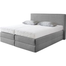 Boxspringbett, B:175cm L:205cm, grau, Westfalia Schlafkomfort, Strukturstoff (77% Polyester und 23% Viskose), Komplettbetten, wahlweise mit