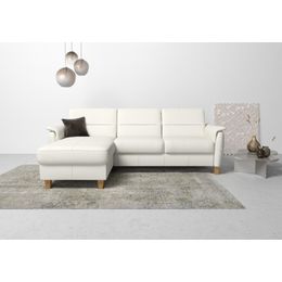 Ecksofa Home Affaire, B:244cm H:89cm T:163cm, weiß, Luxus-Microfaser (100% Polyester);Struktur (100% Polyester);Luxus-Microfaser in Lederoptik (100%
