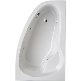 Whirlpool-Badewanne Ottofond, B:110cm H:44cm L:175cm T:110cm, weiß, Sanitäracryl, Badewannen, "Loredana", Typ 1, chrom
