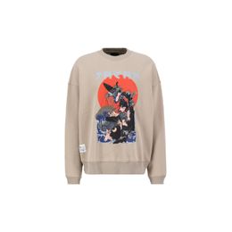 Herren Sweater "Japan Warrior Sweatshirt", beige, Gr. L, Alpha Industries, Obermaterial: 70% Baumwolle, 30% Polyester, Sweatshirts