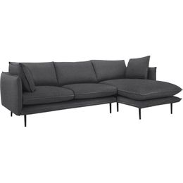Ecksofa Home Affaire, B:255cm H:88cm T:103cm, grau, Struktur fein (100% Polyester);Filzoptik (100% Polester), Wohnzimmer, Sofas, "Somba L-Form", mit