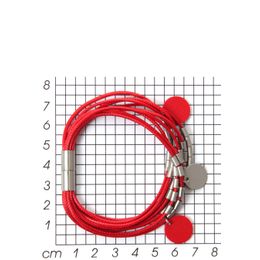 Firetti Damen Armband "rot, rund, bicolor, mehrreihig", 18,5cm, Metall Polyester, rot, Metall, Polyester, Armb&auml;nder