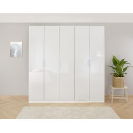 Dreht&uuml;renschrank Rauch, B:226cm H:229cm T:54cm, wei&szlig;, Holzwerkstoff, Schr&auml;nke, "Kleiderschrank Schrank Garderobe KOLUNA mit Hochglanz-Front",