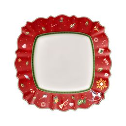 Villeroy & Boch VILLEROY & BOCH Speiseteller "Speiseteller Toy's Delight 28 x 28 cm rot", L:28cm, rot, Speiseteller