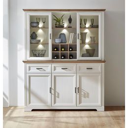 Aufsatzschrank Innostyle, B:166cm H:103cm T:42cm, wei&szlig;, Glas, Holzwerkstoff, MDF, Schr&auml;nke, "Jasmin", inklusive Beleuchtung