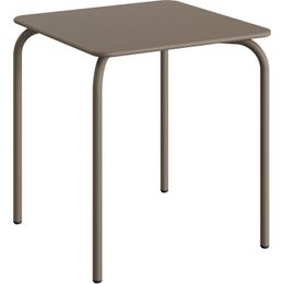Gartentisch Essentials, B:70cm H:73cm T:70cm, braun, Pulverbeschichteter Stahl, Tische, "Olly", Terrassentisch quadratisch