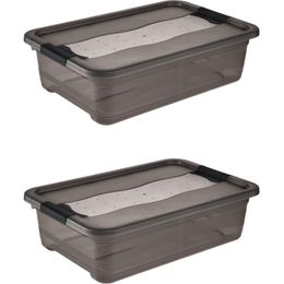 keeeper Aufbewahrungsbox "Cornelia, 2er Set, 28 L, 59 x 39 x 19,5 cm", B/H/T: 59cm x 19,5cm x 39cmcrystal grau, Badezimmer, Aufbewahrungsboxen, durch