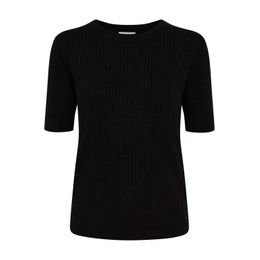 oxmo Damen Kurzarmshirt "Strickkurzarmpullove OXRiona", schwarz, Gr. S, Obermaterial: 80% Viskose CV. 20% Nylon NY., Shirts