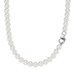 Smart Jewel Damen Silberkette "mit Edelsteinen oder Perlen, Silber 925", 45cm, Silber 925 (Sterlingsilber)wei&szlig;, Silber 925 (Sterlingsilber),