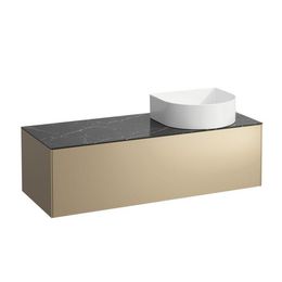 Laufen Sonar Schubladenelement/Sideboard H4054230341401 117,5x34x45,5cm, Ausschnitt rechts, Gold/Nero Marquina