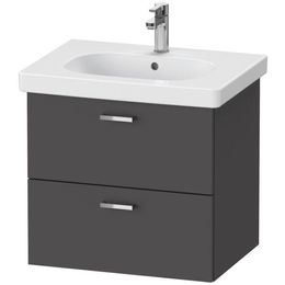 Duravit XBase Waschtisch-Unterschrank XB618904949 60x56x45,8cm, graphit matt, 2 Schubk&auml;sten