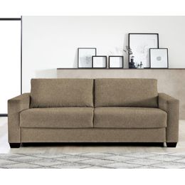 Schlafsofa Bali, B:215cm H:20cm, braun, 100% PES, Wohnzimmer, Sofas, "Denver, Dauerschläfer", in 140er und 160er Breite, inkl. Ergoflex-Unterfederung