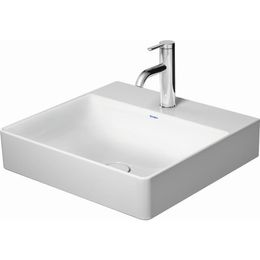 Duravit DuraSquare M&ouml;bel-Waschtisch geschliffen 2353500071 50x47cm, ohne &Uuml;berlauf, mit Hahnlochbank, 1 Hahnloch, wei&szlig;