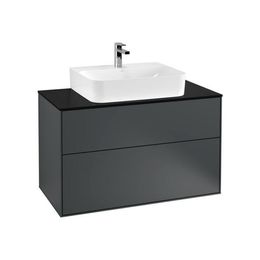 Villeroy & Boch Villeroy und Boch Finion Waschtischunterschrank G10200HG 100x60,3x50,1cm, Abdeckplatte black matt, Midnight Blue Matt Lacquer