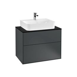 Villeroy & Boch Villeroy und Boch Finion Waschtischunterschrank F09200HG 80x60,3x50,1cm, Abdeckplatte black matt, Midnight Blue Matt Lacquer