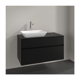 Villeroy & Boch Villeroy und Boch Collaro Waschtischunterschrank C110B0VL 100x54,8x50cm, Waschtisch links, LED-Beleuchtung 7,3 W, volcano black