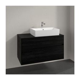 Villeroy & Boch Villeroy und Boch Collaro Waschtischunterschrank C12700AB 100x54,8x50cm, Waschtisch rechts, black oak