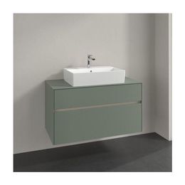 Villeroy & Boch Villeroy und Boch Collaro Waschtischunterschrank C125B0AF 100x54,8x50cm, Waschtisch mittig, LED-Beleuchtung 7,3 W, soft green