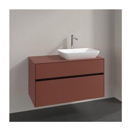 Villeroy & Boch Villeroy und Boch Collaro Waschtischunterschrank C111B0AH 100x54,8x50cm, Waschtisch rechts, LED-Beleuchtung 7,3 W, wine red