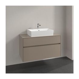 Villeroy & Boch Villeroy und Boch Collaro Waschtischunterschrank C125B0VM 100x54,8x50cm, Waschtisch mittig, LED-Beleuchtung 7,3 W, taupe