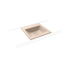 Kaldewei Cono Einbau-Waschtisch 908206013030 3075, 50x50cm, bahamabeige Perl-Effekt, ohne &Uuml;berlauf, 1 Hahnloch