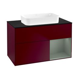 Villeroy & Boch Villeroy und Boch Finion Waschtischunterschrank G662GMHB 100x60,3x50,1cm, Regal rechts Olive Matt Lacquer, Peony Matt