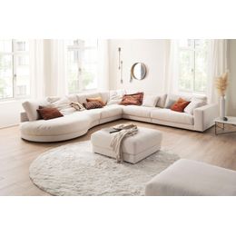 Ecksofa 3C CANDY, B:395cm H:86cm T:225cm, beige, 100% Polyester, Wohnzimmer, Sofas, "Enisa II, bequem und komfortabel, Mega Familiensofa, L-Form",