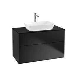 Villeroy & Boch Villeroy und Boch Finion Waschtischunterschrank G76200PD 100x60,3cm, Emotion, Abdeckplatte black matt, Black matt lacquer