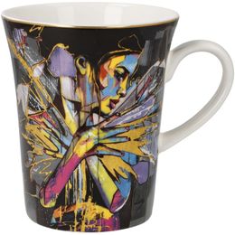 Tasse Goebel, B:10cm H:11cmbunt, Porzellan, Trinkgef&auml;&szlig;e, "K&uuml;nstlertasse Lana Frey -Fire in the Belly"