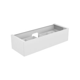 KEUCO Edition 11 Waschtischunterschrank 31261280000 140 x 35 x 53,5 cm, Lack Seidenmatt, Glas cashmere satiniert