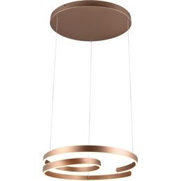 Trio LEUCHTEN LED Pendelleuchte "MARNIE, spiralförmige LED Hängelampe indirektes Licht warmweiß 3000K", 1, Ø 65cm H: 150cm, 1 Stk., braun, Leuchten,